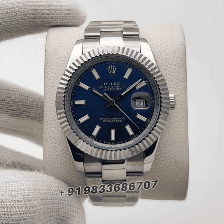 Rolex Date just Blue Dial Super High Quality Swiss Automatic Watch ...