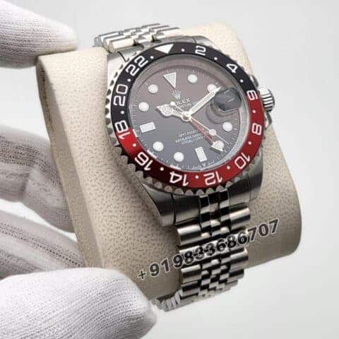 Rolex GMT Master II Red & Black Bezel Stainless Steel Strap High ...