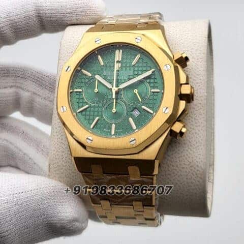 Audemars Piguet Royal Oak Chronograph Yellow Gold Green Dial 41mm High ...