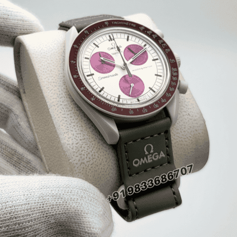 Omega Speedmaster Swatch Moonswatch Mission to Pluto Chronograph White ...